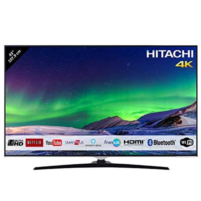 Hitachi Téléviseur LED 43" 107,9cm 4K Ultra HD Alexa/Smart TV: Netflix ...