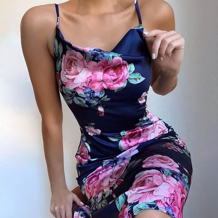 Womens Boho Floral Mini Swing Dress Summer Holiday Beach Ruffle Frill