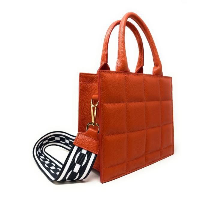 Sac bandoulière en cuir RIVE GAUCHE Mandarine - OH MY BAG - Femme ...