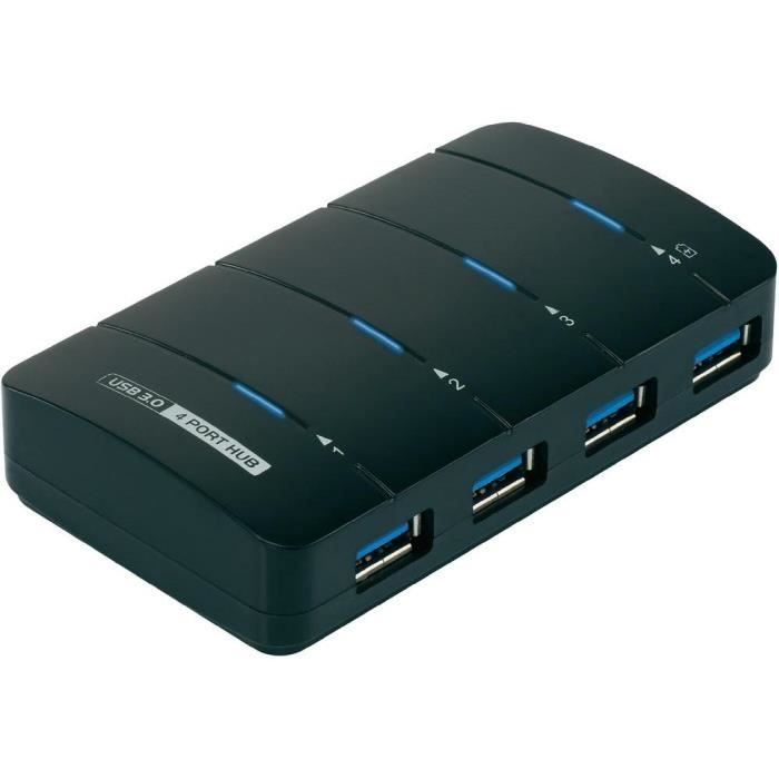 Hub USB 3.0 Renkforce 4 ports noir - Cdiscount Informatique