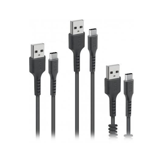 SBS Câble USB Kit de 3 câbles de charge et données - USB-USBC ...