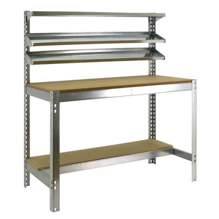 Etabli Simon Rack BT-1 1500 GALVA/BOIS - 1440x1500x750mm - Charge 600Kg - Cdiscount Bricolage