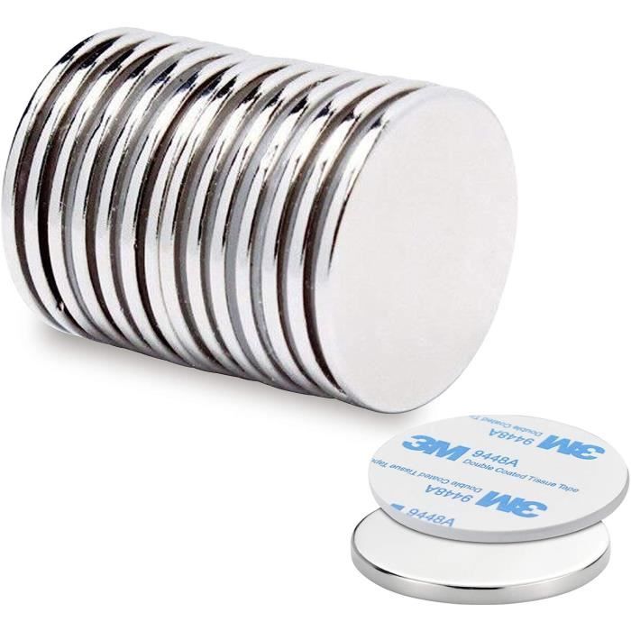 GREMAG Aimants Néodymes rond, Lot de 10 Aimant Frigo, Aimant Puissant ...