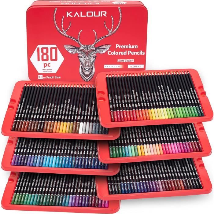 Ensemble de dessin crayons de couleur pour professionnels et débutants - 180 couleurs ...