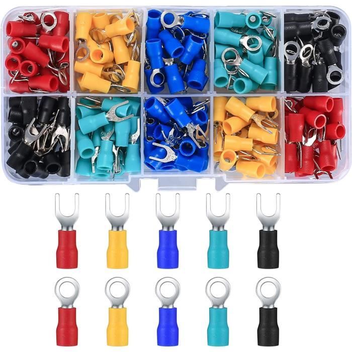 200 Pièces Cosse Electrique, Connecteurs électrique Isolées Sertissage ...