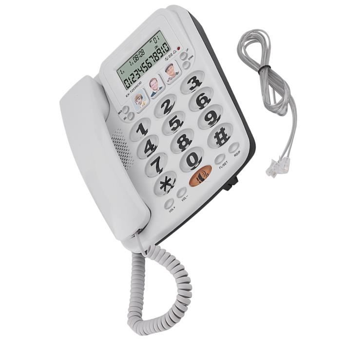 TMISHION Téléphone filaire avec haut-parleur Téléphone filaire à 2 ...