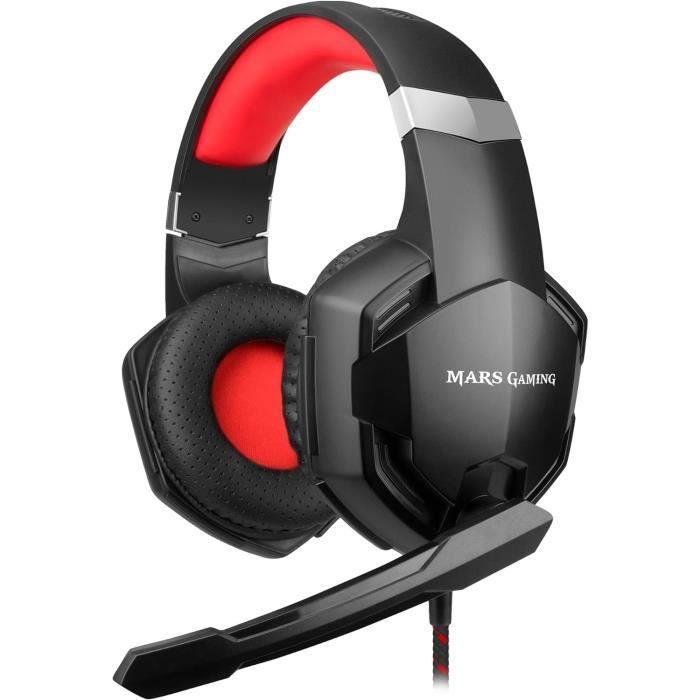 Mars Gaming Mhx Noir, Casque Gamer Avec Micro, Superbass, Annulation Du ...