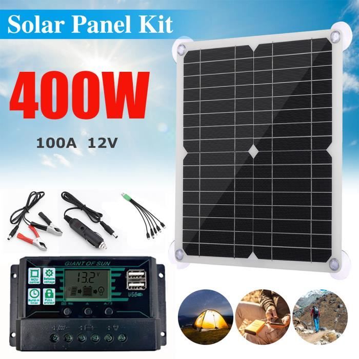 Kit de panneau solaire Flexible 400W 12V chargeur de batterie double USB avec contrôleur 100A ...