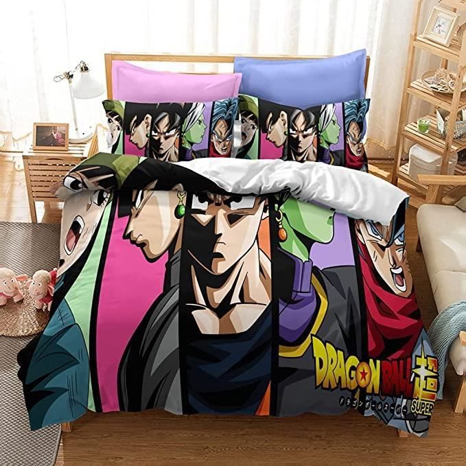 Animé Dragon Ball Z léger Goku Saiyan Vegeta 1 housse de couette et 2 ...