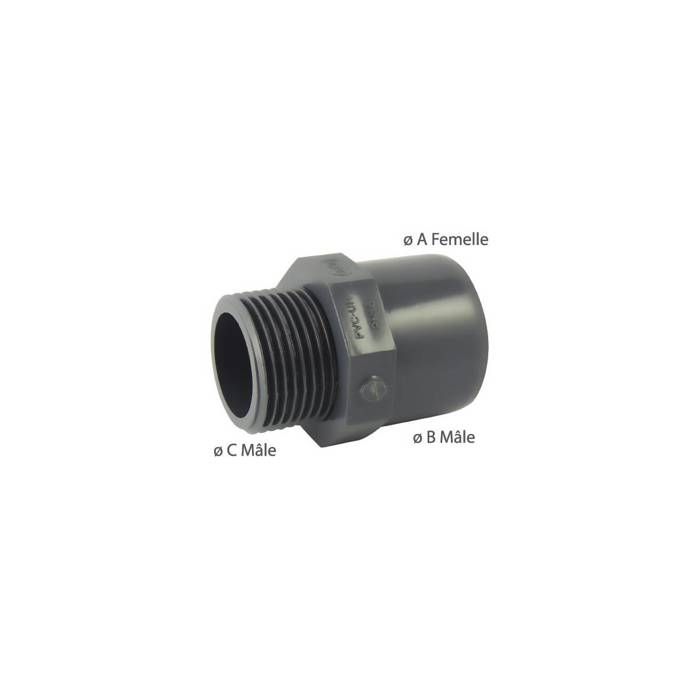 Adaptateur - EZ FITT - 32mm x 40mm x 1''1/4 - PVC - A visser - Coude ...