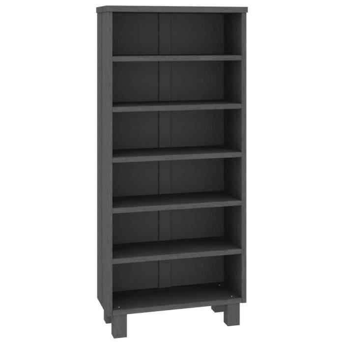 ABB Armoire à CD HAMAR Gris foncé 45x18x100 cm Bois massif de pin ...