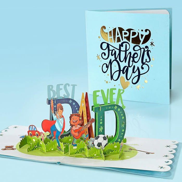 Carte fête des pères pop-up Carte d;anniversaire 3D (Meilleur Papa du ...