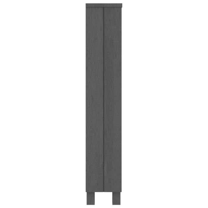 ABB Armoire à CD HAMAR Gris foncé 45x18x100 cm Bois massif de pin ...
