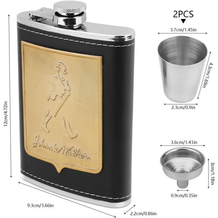 Flasque Alcool, Hicoo Flasque A Alcool 8Oz Avec 2 Tasses Et Entonnoir ...