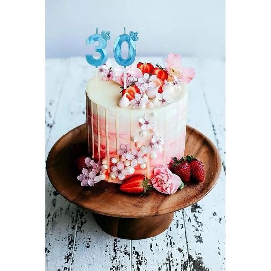 Bougies D'Anniversaire Chiffre 30 Avec Couronne, Bougies D'Anniversaire Pour Gâteaux, Décoration ...