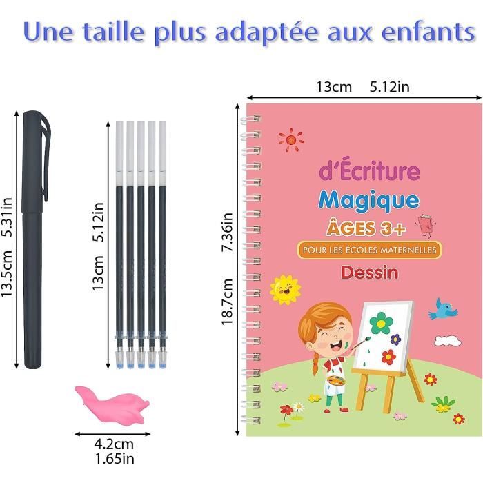 Cahier de Pratique - Calligraphie Enfant - Stylo Inclus - 4 Cahiers ...