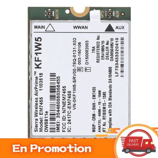 HURRISE Module Carte Sans Fil EM7455 de Remplacement Dell DW5811e ...
