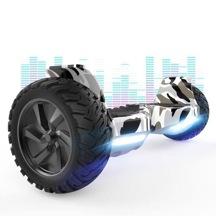 Hoverboard 8,5 pouces Hummer Tout Terrain LED Bluetooth avec Moteur ...