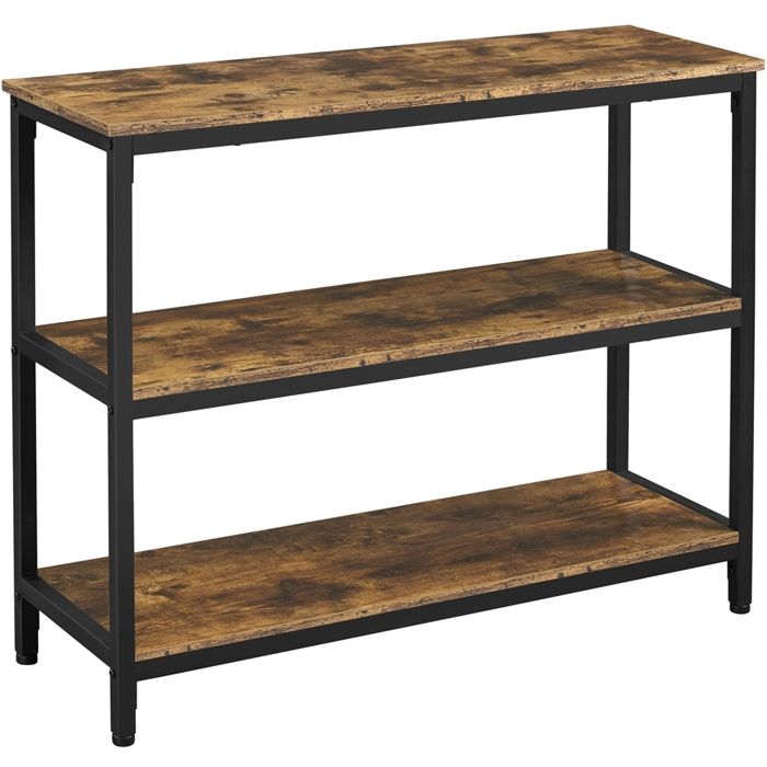 Yaheetech Table Console en Bois à 3 Niveaux avec Étagères de Rangement ...