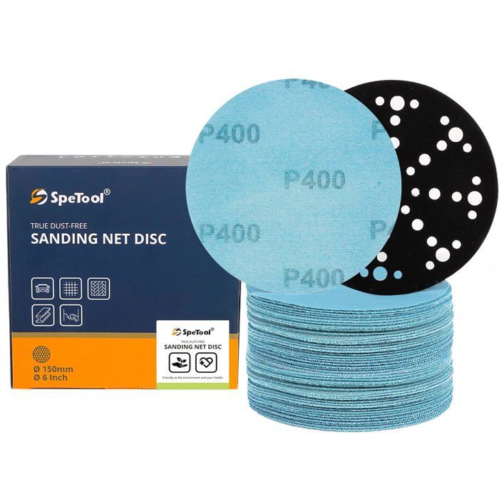 SpeTool Lot de 30 grilles abrasives de 150 mm - Avec protection de ...