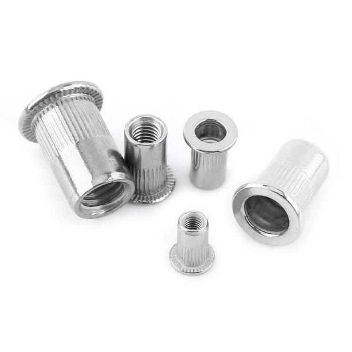 20 Pcs Écrous Aveugles Rivet M3 M4 M5 M6 M8 Tête Plate Filetée Aveugle ...