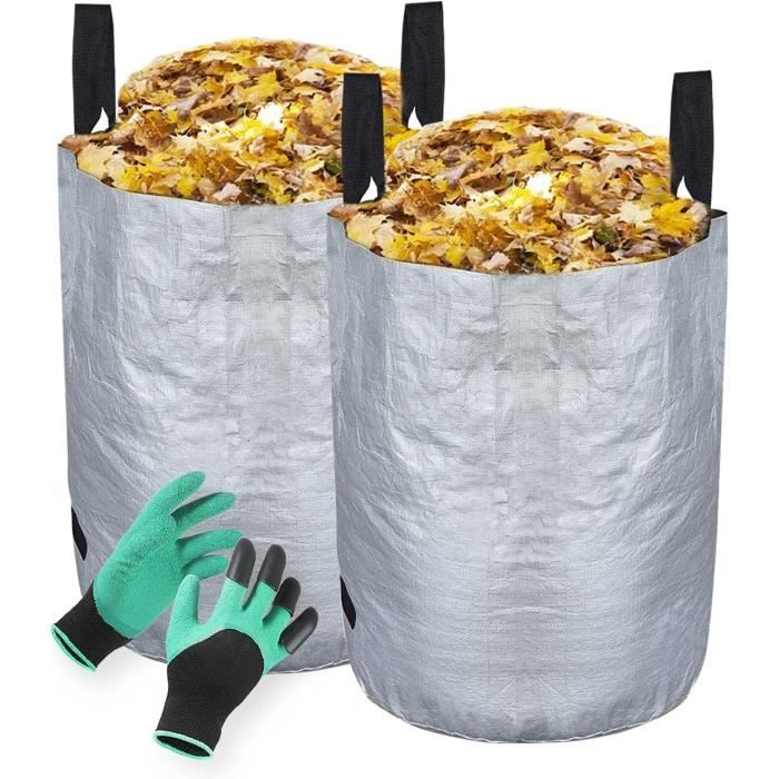 Sac Vegetaux Jardin, Lot De 1-2-3-4 Sac Dechets Vegetaux, Sac Jardinage Dechets Avec Poignées ...