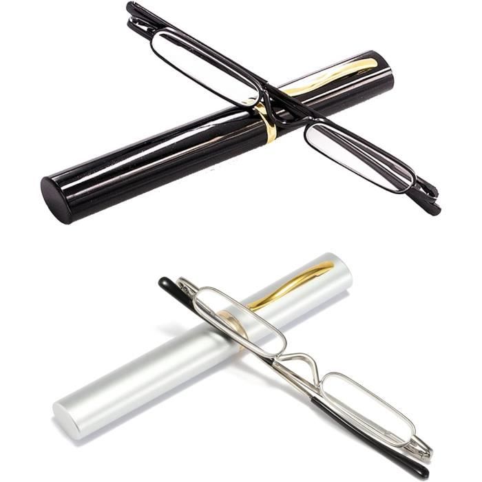2 Pair Mini Compact Reading Glasses For Men Women - Superlight Metal ...