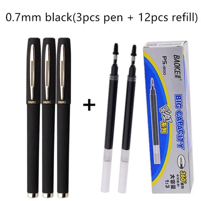 Stylo Gel givré 0.5mm-0.7mm-1mm, 12 pièces, recharge d'encre à haute ...