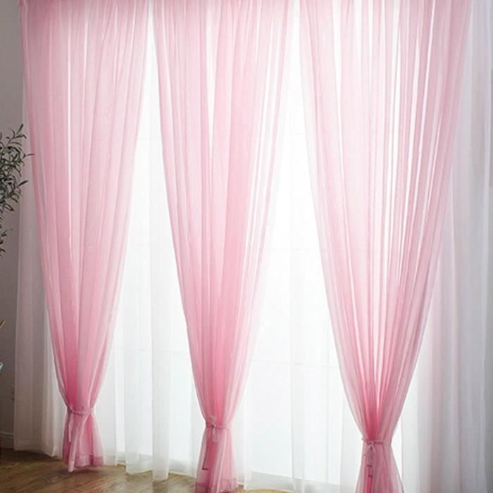 Rideaux Voilages Rose Clair Avec OeilletsRideau Couleur Unie, 2 ...