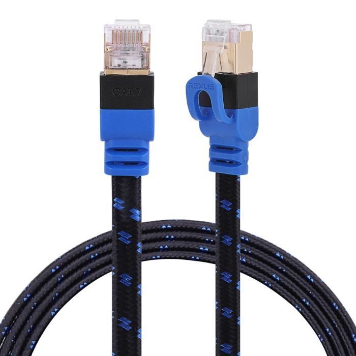 Câble Ethernet plat Câble Ethernet Cat7 Câble réseau LAN plat Cordon de ...