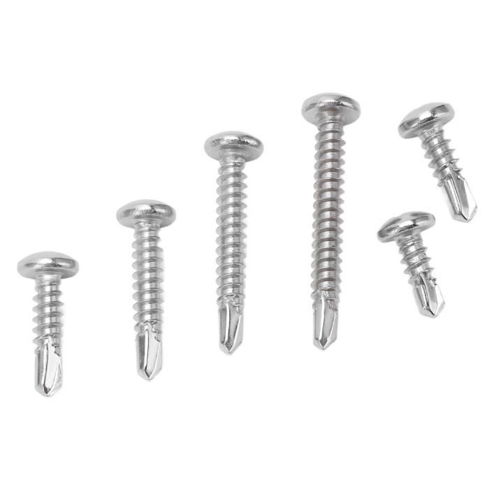 GOTOTOP Vis cruciforme à tête ronde 200 pièces vis cruciformes à tête ronde 304 Kit d ...