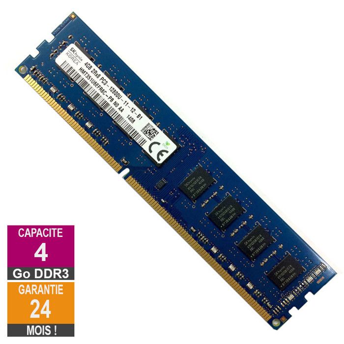 Barrette Mémoire 4Go RAM DDR3 Hynix HMT351U6EFR8C-PB PC3-12800U 1600MHz 2Rx8 - Cdiscount ...