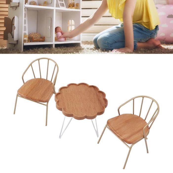 DBA Chaise de table miniature de jardin en bois 1:12 Échelle Dollhouse ...