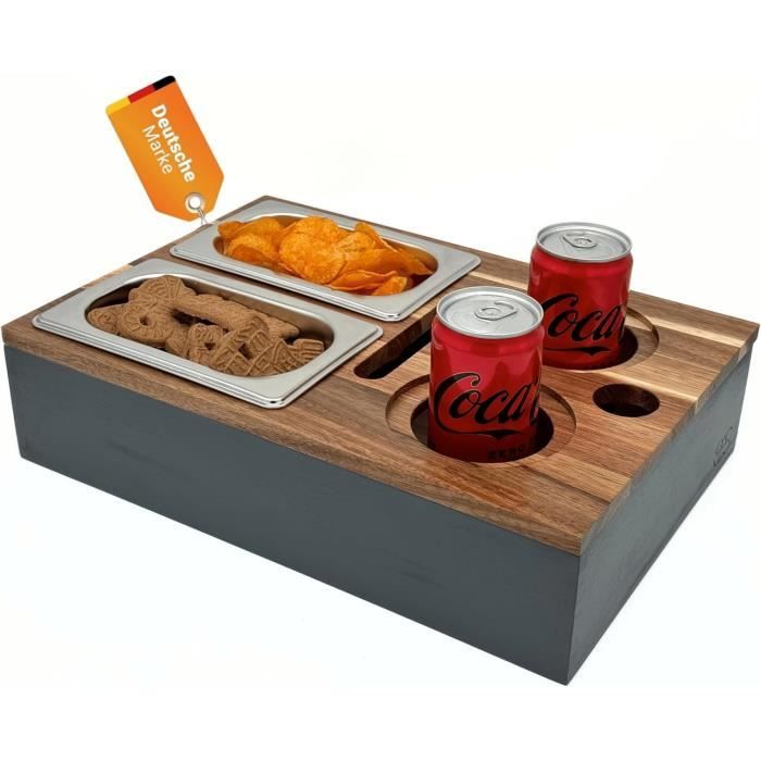 Bar Avec Bols À Collation En Acier Inoxydable Plateau De Canapé En Bois ...