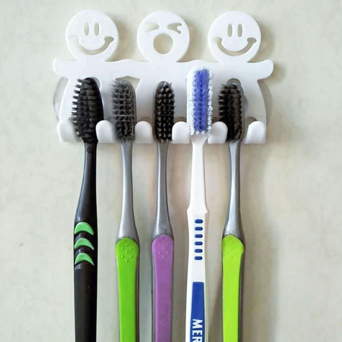 Cartoon Smile Face Wall Mounted Toothbrush Rack Suction Cup Toothpaste ...