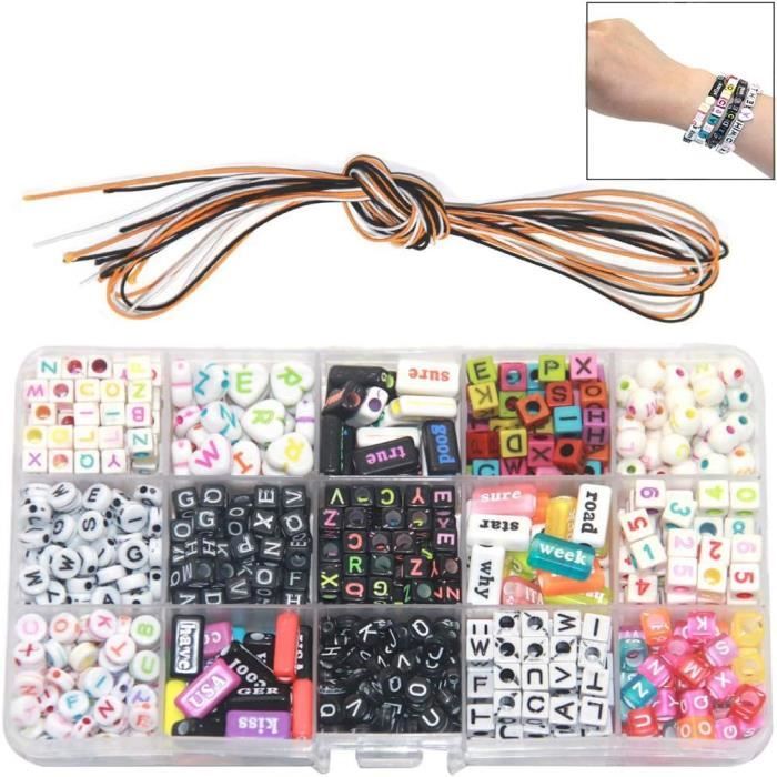 Lettre Bracelet Alphabet, Bracelet Alphabet Enfant Diy Kit Perles Pour ...