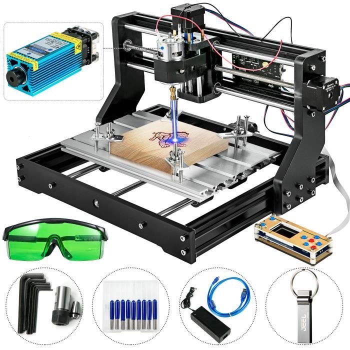 Graveur Laser - VEVOR - CNC 3018 Pro - 500mW - Machine de Gravure Laser ...