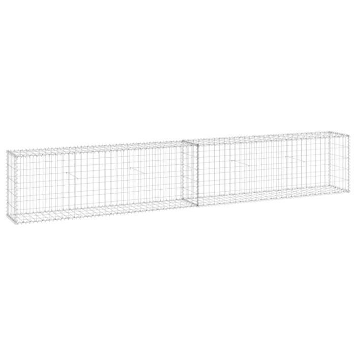 Mur en gabion - VGEBY - Acier galvanisé - 300x30x50 cm - Grande ...