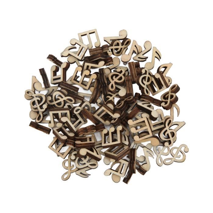 Notes de musique découpées en bois - YOSOO - 100 pièces - Vintage ...