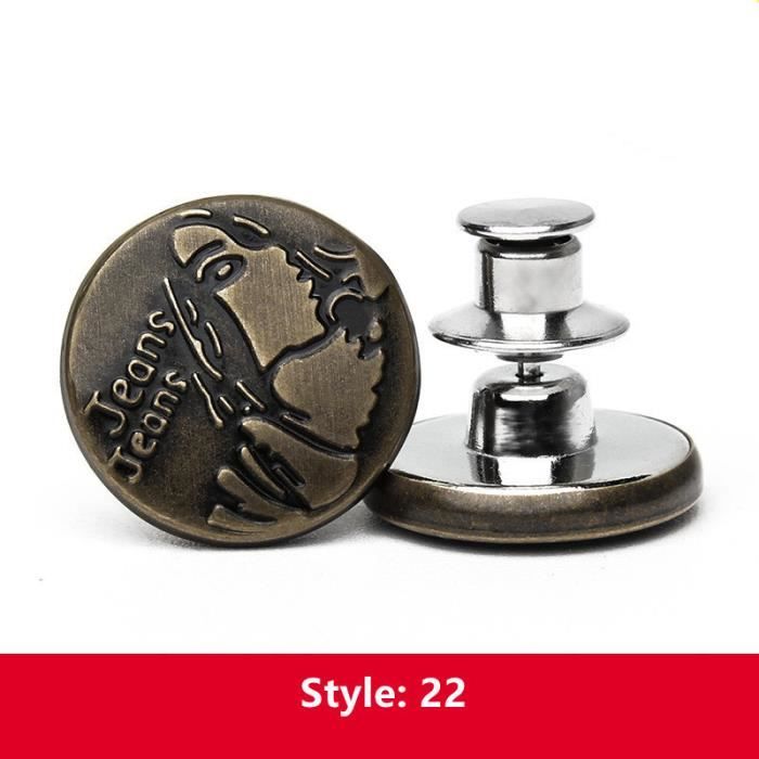 BOUTON DE MANCHETTE,22--Boutons métalliques détachables, attaches à ...