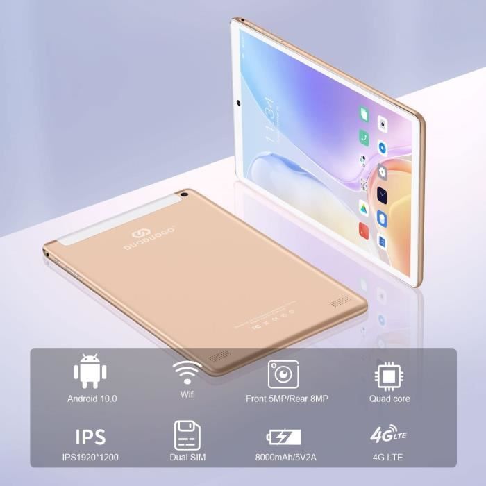 DUODUOGO P8-Tablette Tactile 10.1" -4Go RAM + 64Go ROM -Android 10-Tape C-Tablette Pas Cher-4G ...