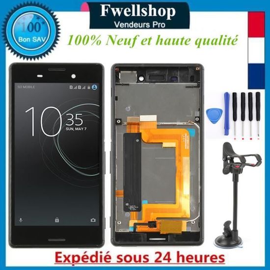 Lcd Écran Vitre Tactile avec outil + Châssis Pour Sony Xperia M4 Aqua E2303 Noir + Support de ...