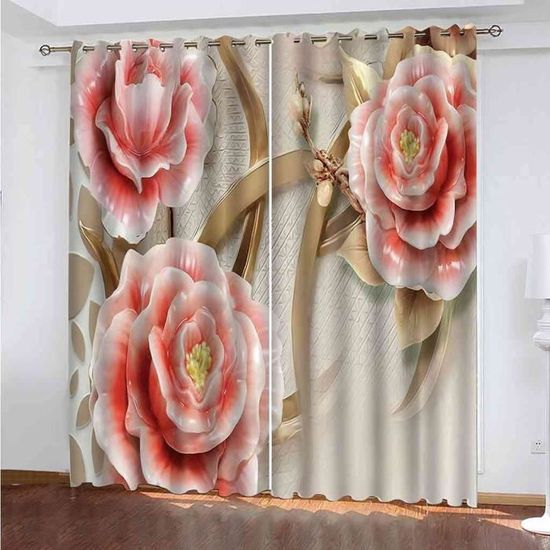 Rideau Occultant Isolant Thermique Rideaux À Oeillets,3D Jade Sculpture ...