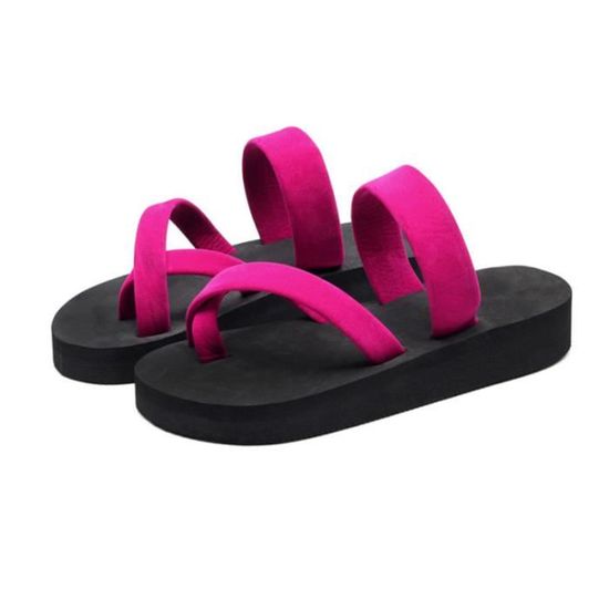 JS™ Pantoufles de Plage Femme - Rose - Flip-Flops Été Mode - Chaussures ...