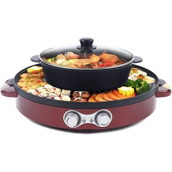 Luernas 2 En 1 Bbq Grill Et Hot Pot Poêle À Barbecue Pot Chaud ...