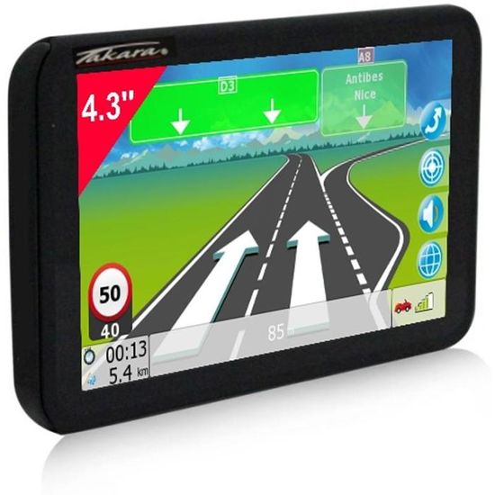 Navigateur GPS TAKARA GP83 - Cartographie à vie Europe 16 pays - Ecran 4,3 pouces - Guidage ...