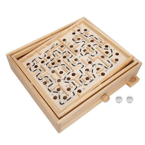 Jeu de labyrinthe en bois - ZERONE - Jouet éducatif - Blanc - Coin ...