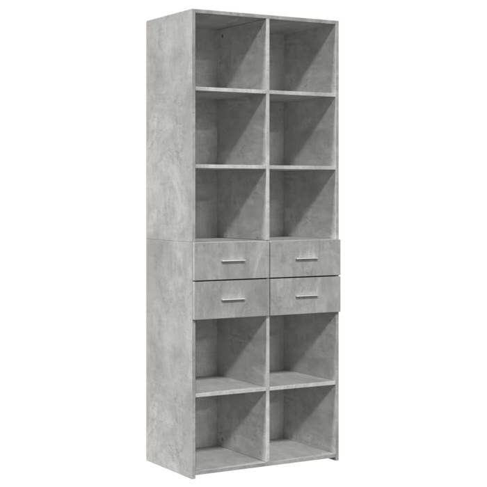Buffet bas,armoire commode Buffet haut,meuble de rangement gris béton ...