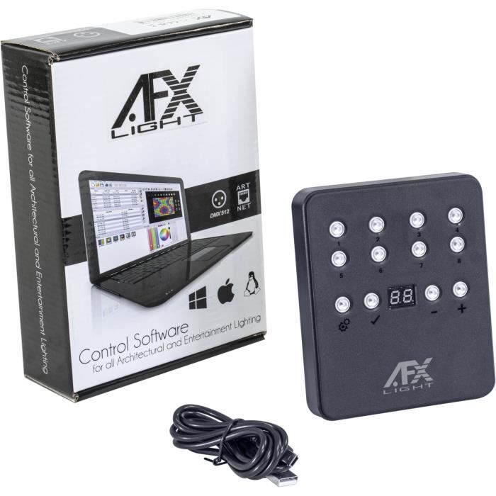 AFX Light - DMX-SLIM-PANEL-512 - Interface Murale Autonome USB Vers DMX ...