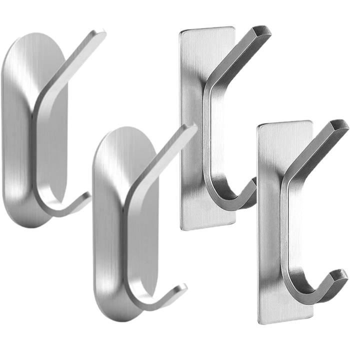 Lot de 4 crochets adhésifs extra puissants - Crochets muraux ...